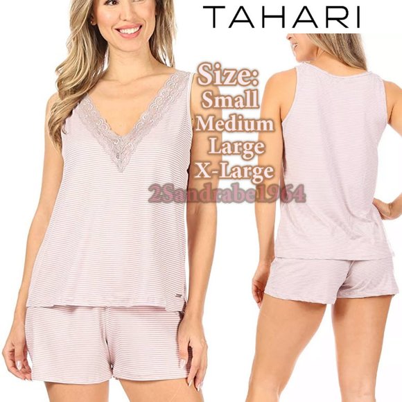 Tahari | Intimates & Sleepwear | Nwt Tahari Lace Trim Vtank And Short ...